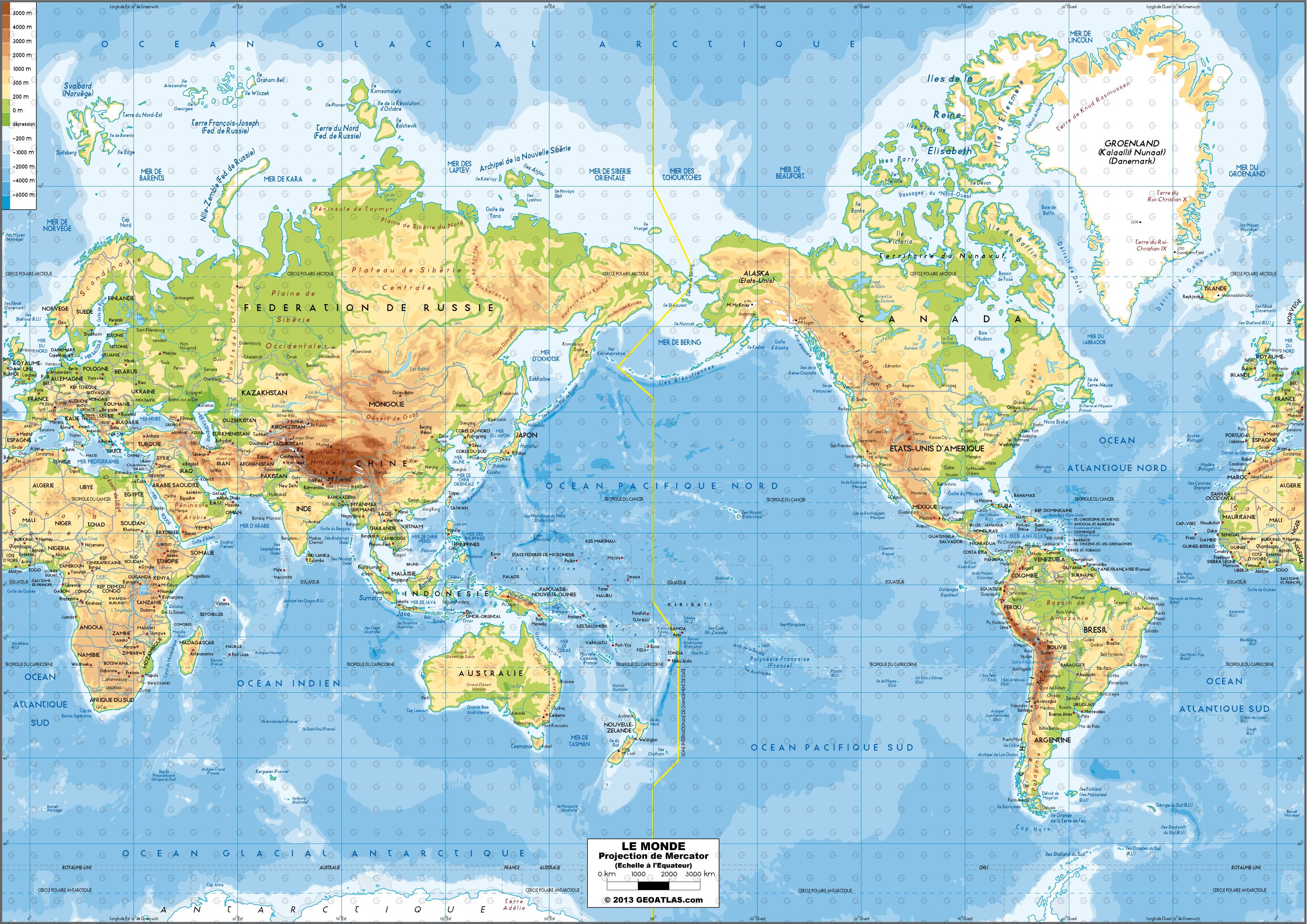 Monde - Mercator Oceanie