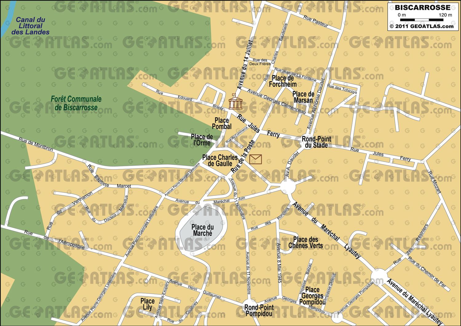 Plan Biscarrosse Bourg – Maps Biscarrosse Plage – KXVG
